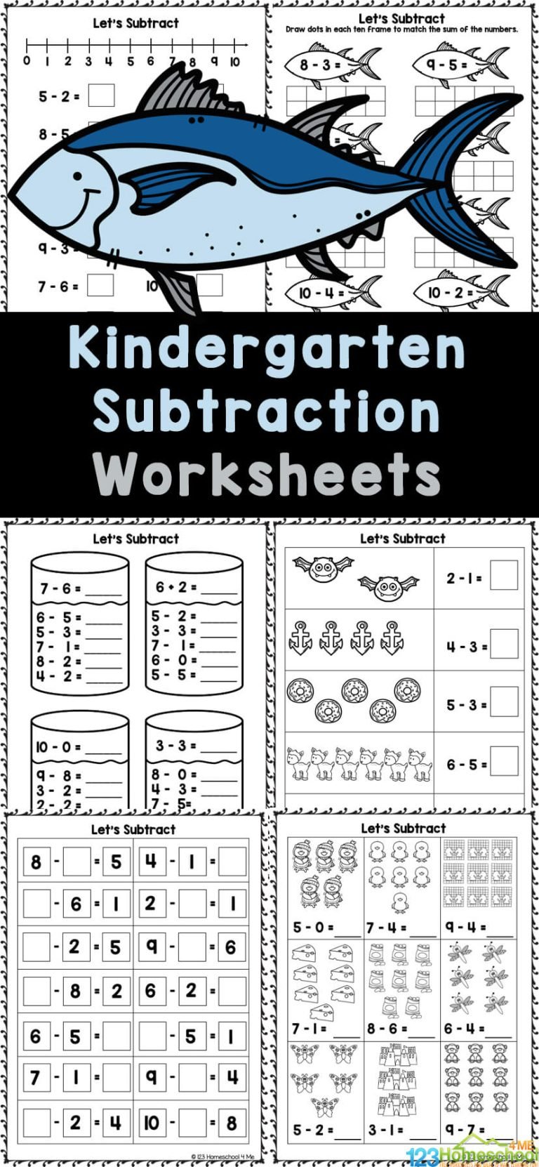 FREE Printable Subtraction Activities, Worksheets, Games & more!