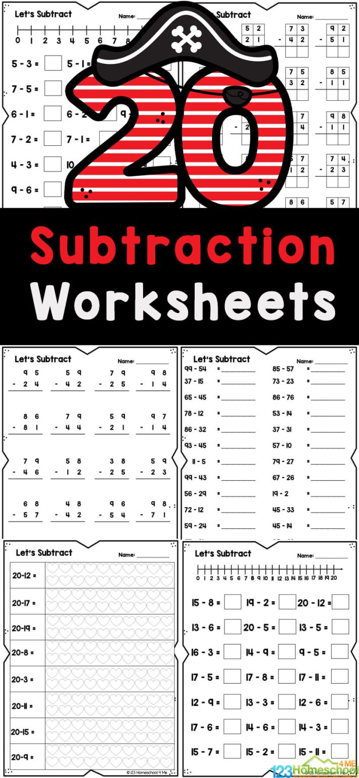 Three Digit Subtraction Worksheets