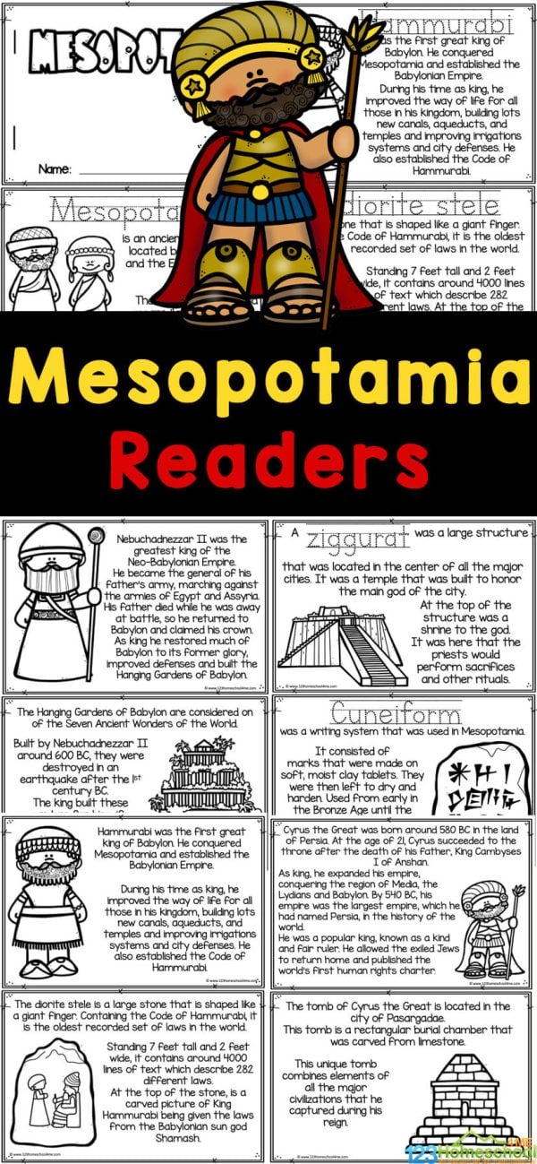 Ancient Mesopotamia for Kids - Free Printable Reader to Read, Color ...