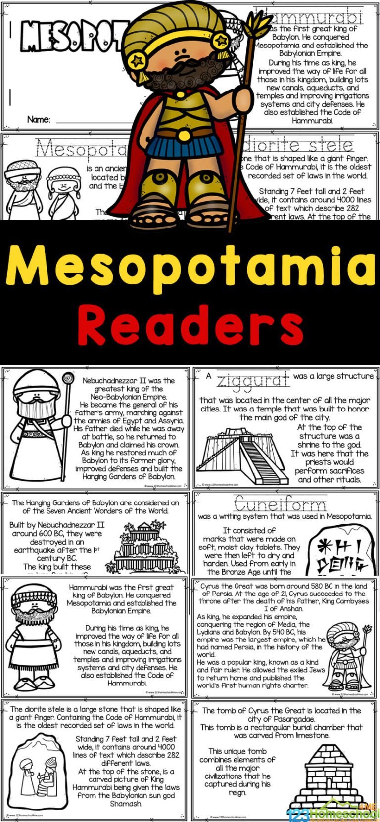 Ancient Mesopotamia for Kids - Free Printable Reader to Read, Color ...