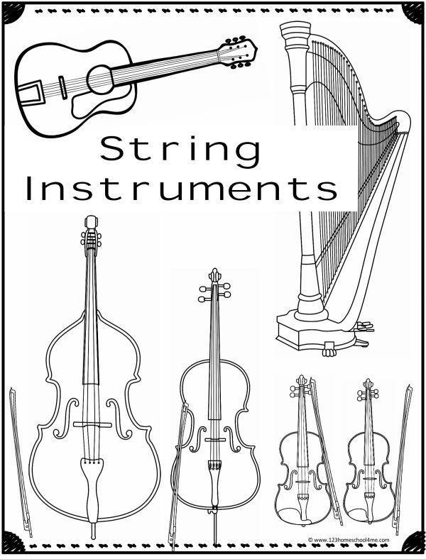 String Musical Instruments Coloring Pages