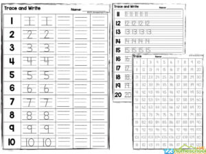 1-100 Number Tracing and Writing Worksheets pdf Free Download