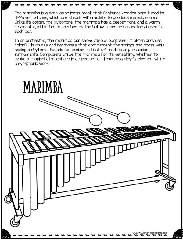 Musical Instruments Coloring Pages BUNDLE - All 5 Instrument Families ...