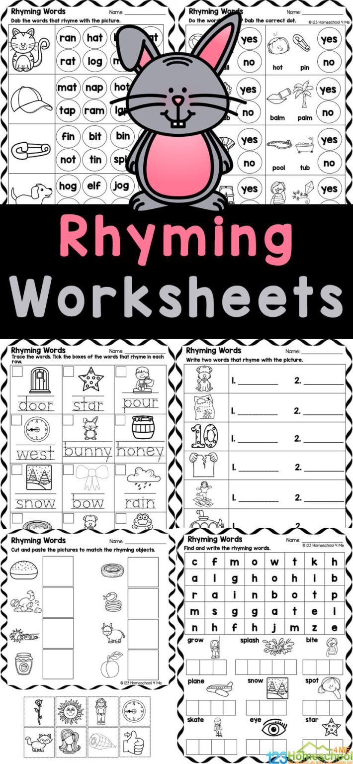 🌷 Flower Match the Rhyming Words (FREE Printable Rhyming Activity)