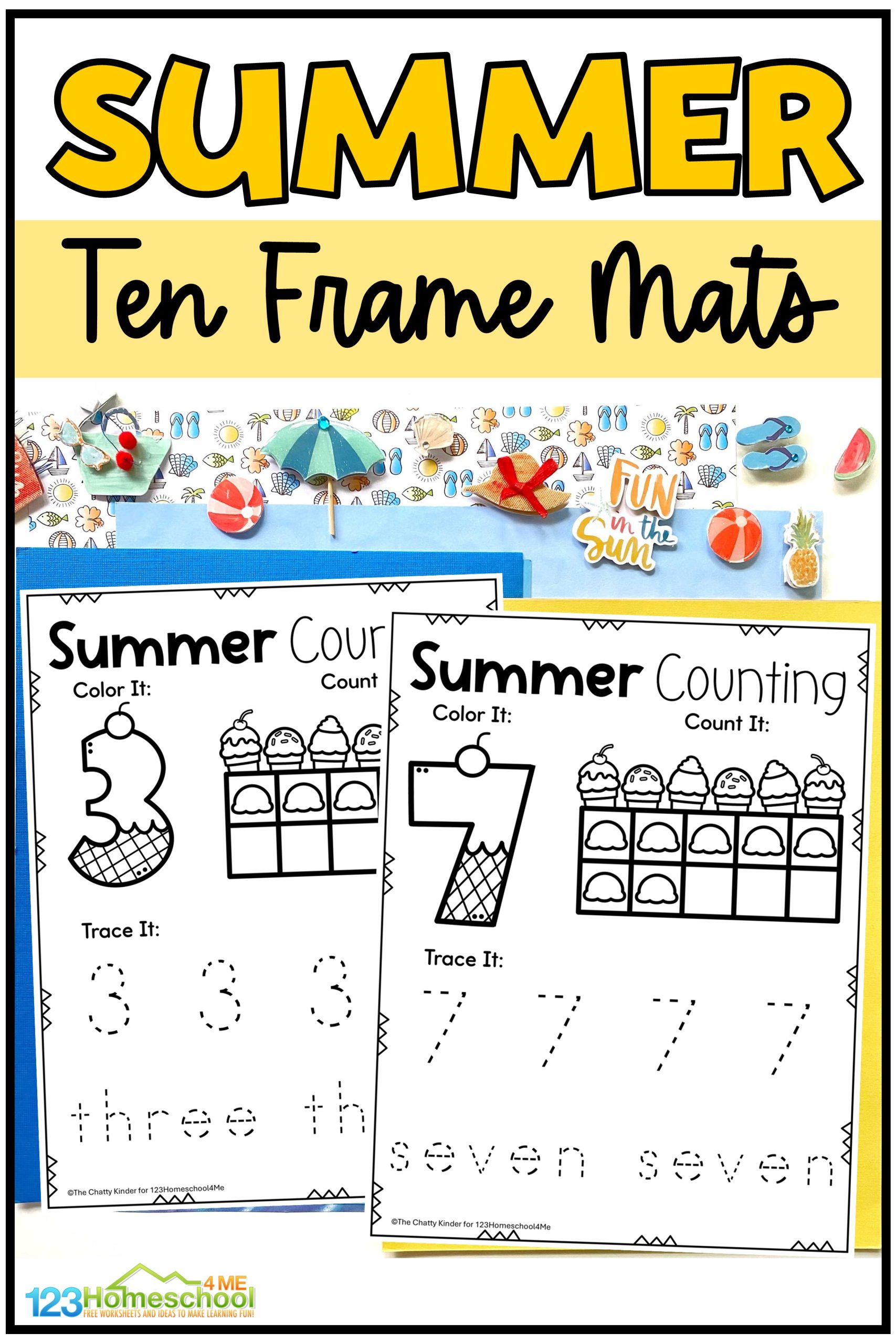 Free Summer Counting Numbers Worksheets