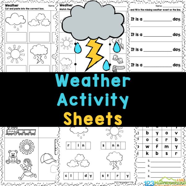 ⛈️ Free Kindergarten Weather Activity Sheets