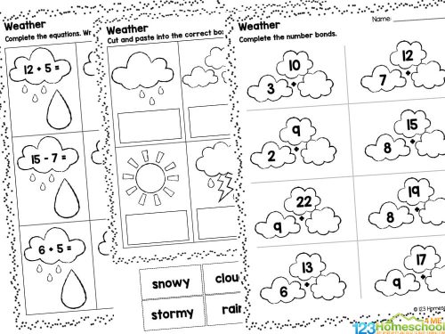 ⛈️ Free Kindergarten Weather Activity Sheets