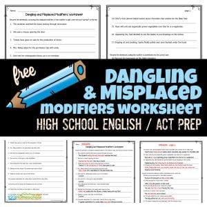 Dangling and Misplaced Modifiers Worksheet with Answers pdf
