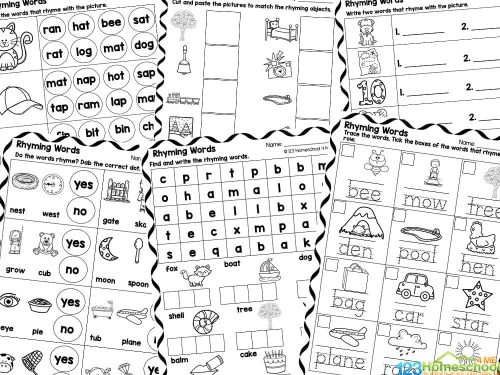 Download Kindergarten Rhyming Words Worksheet Pack PDF