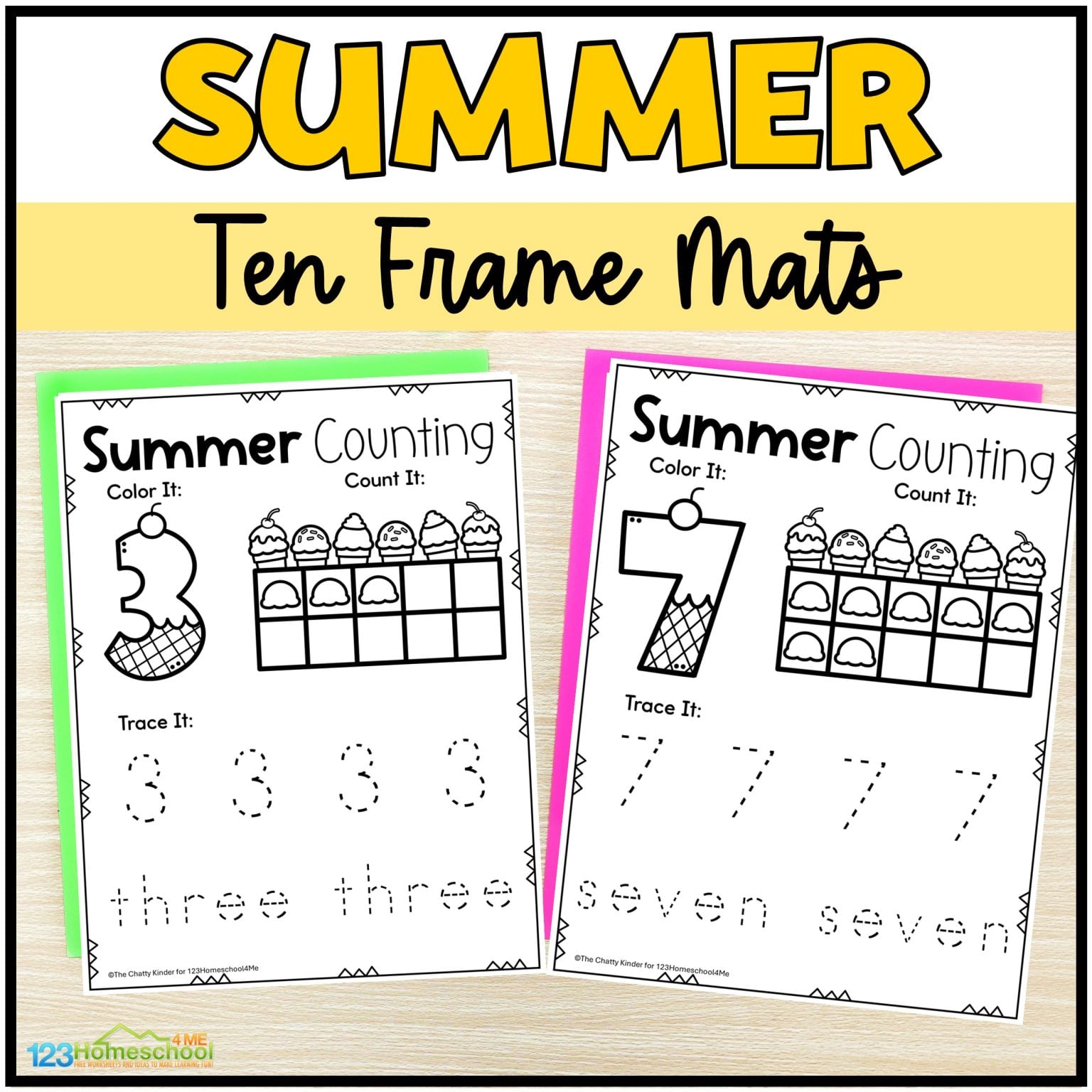 Free Summer Counting Numbers Worksheets