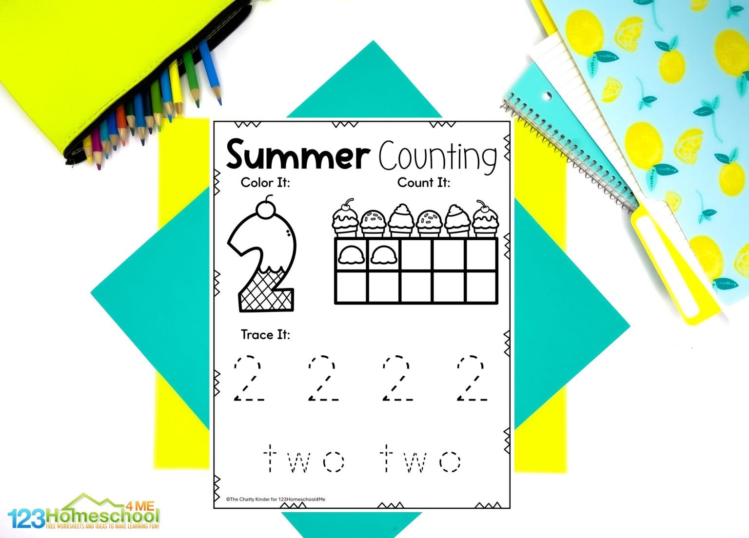 Free Summer Counting Numbers Worksheets