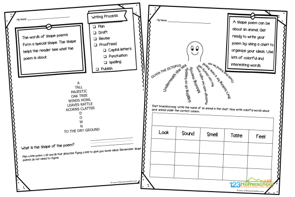 What is a Shape Poem & Free Animal Shape Templates for Kids