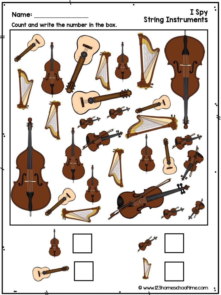 The Orchestra and Instrument Families Worksheets