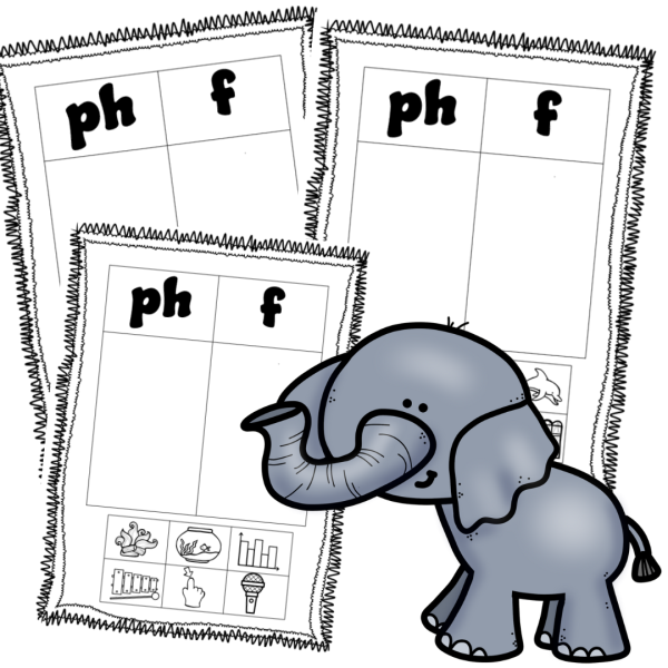 Cut and Paste - PH or F Phonics Sound Worksheets