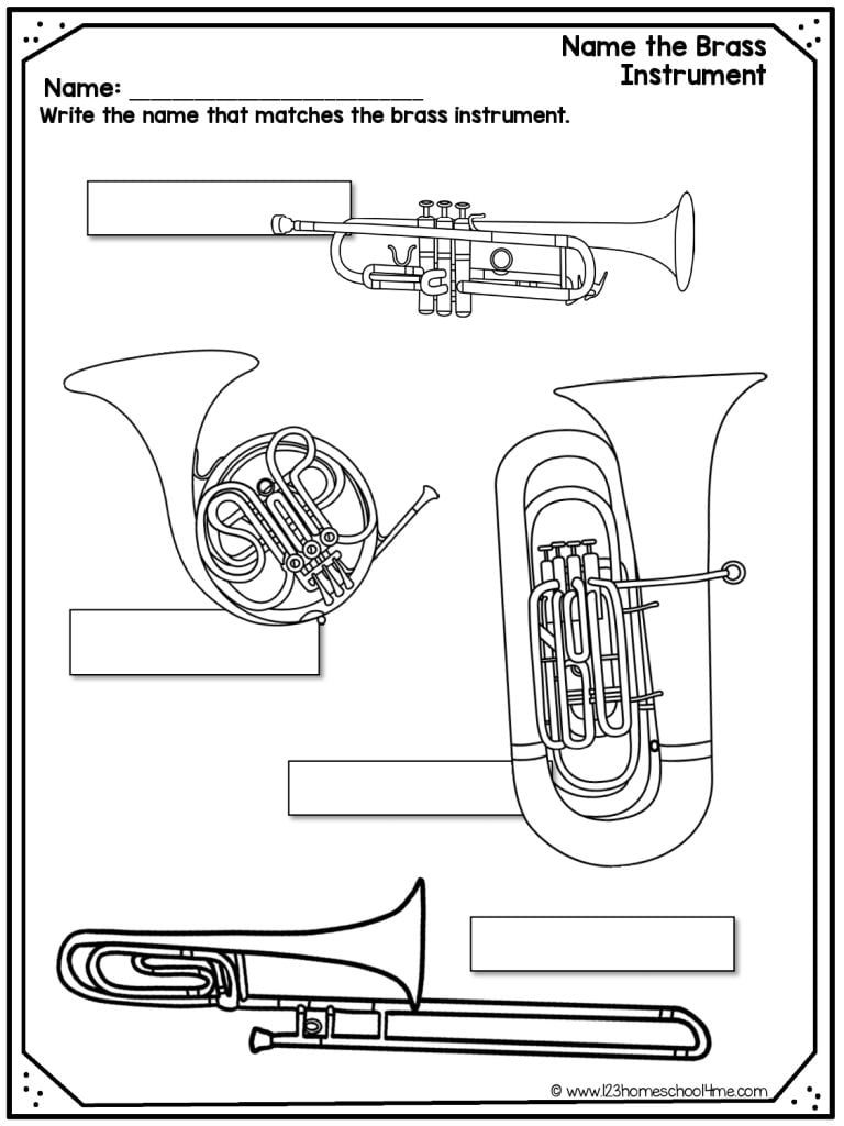 The Orchestra and Instrument Families Worksheets