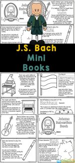 Music Composer Bach for Kids - Mini Book to Read, Color & Learn