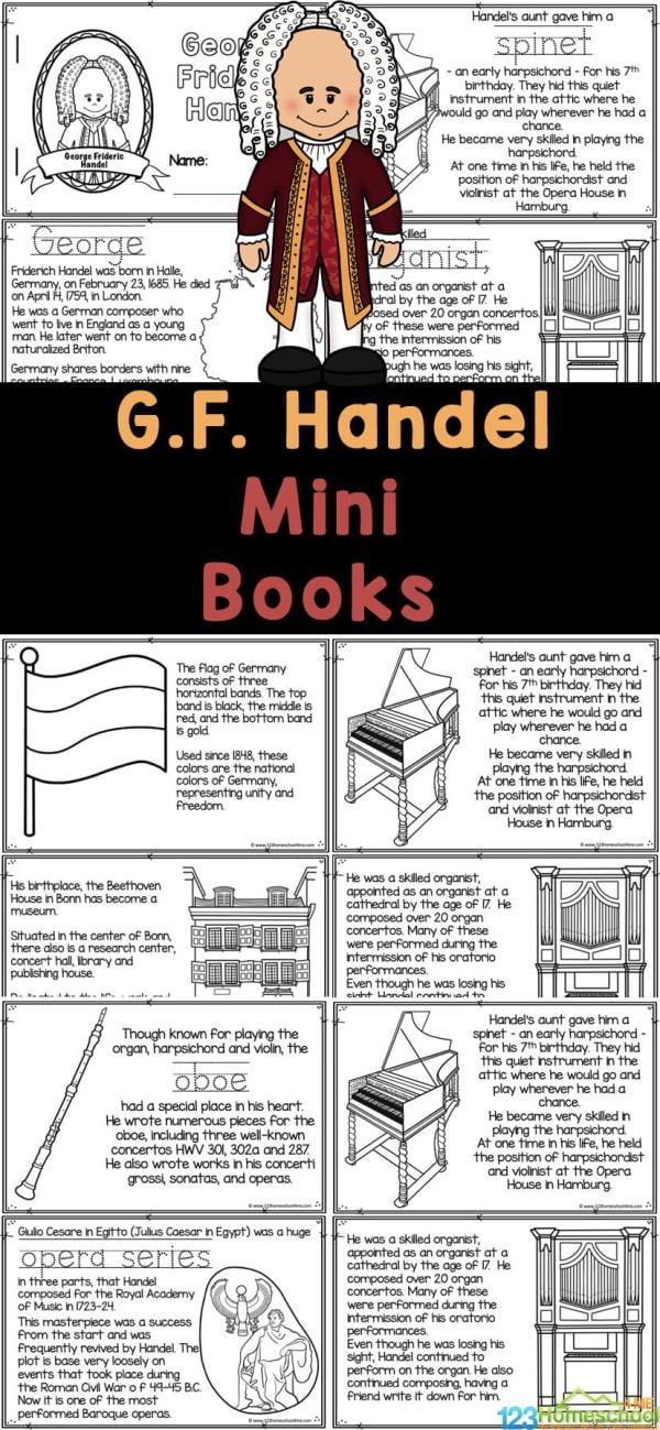 Handel for Kids – Read, Color, & Learn Mini-Book