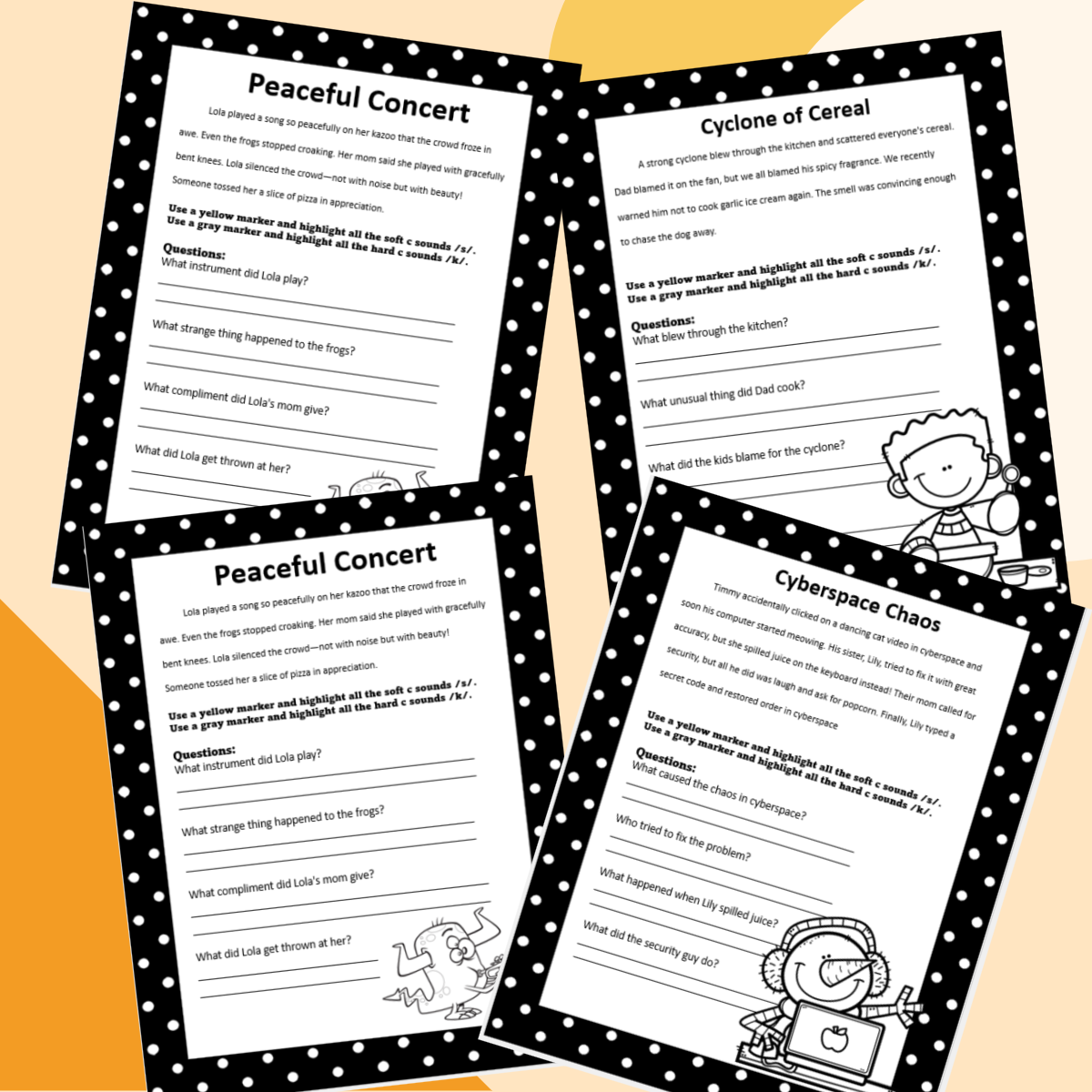 Free Phonics Worksheets - Soft c Sound Words