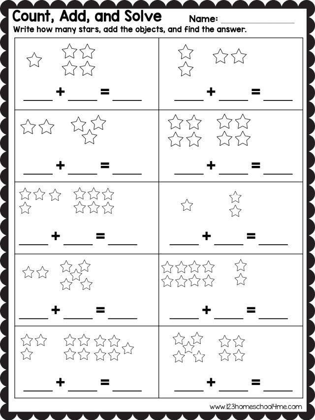 Free Adding Sheets for Kindergarten Math