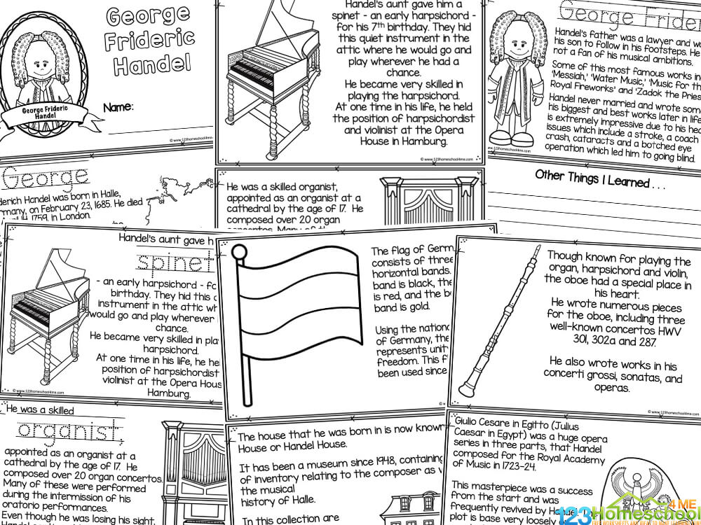 Handel for Kids – Read, Color, & Learn Mini-Book