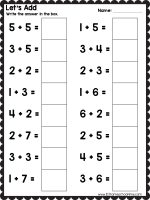 Free Adding Sheets for Kindergarten Math