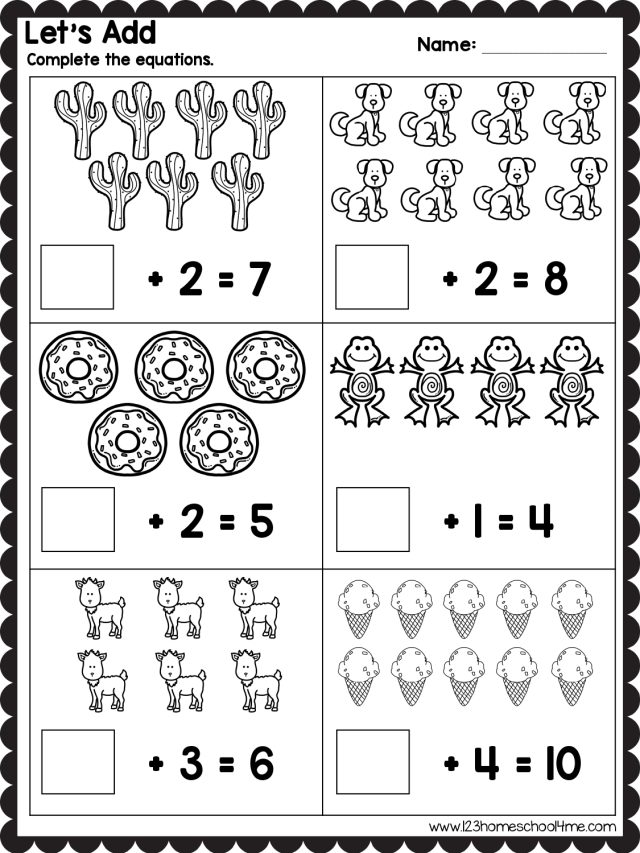 Free Adding Sheets for Kindergarten Math