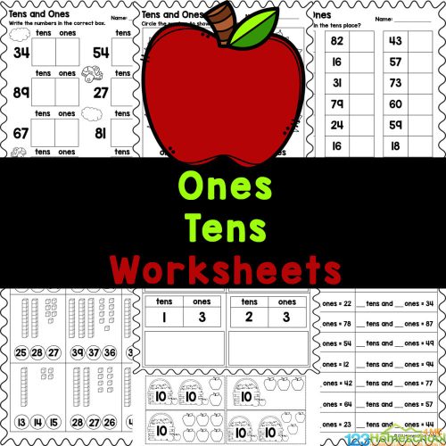 Ones Tens Worksheets for Kindergarten