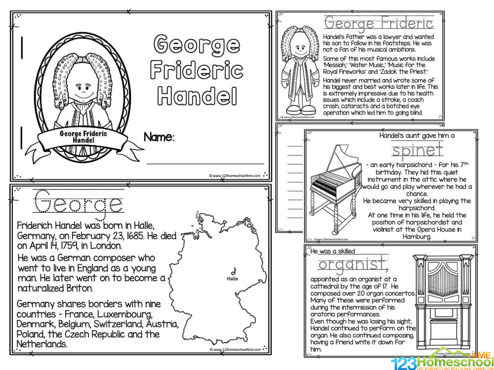 Handel for Kids – Read, Color, & Learn Mini-Book