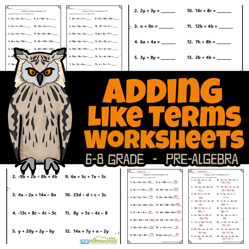 Algebra Free Worksheets