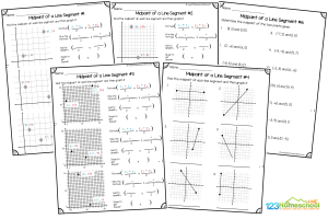 Finding the Midpoint of a Line Segment Worksheets