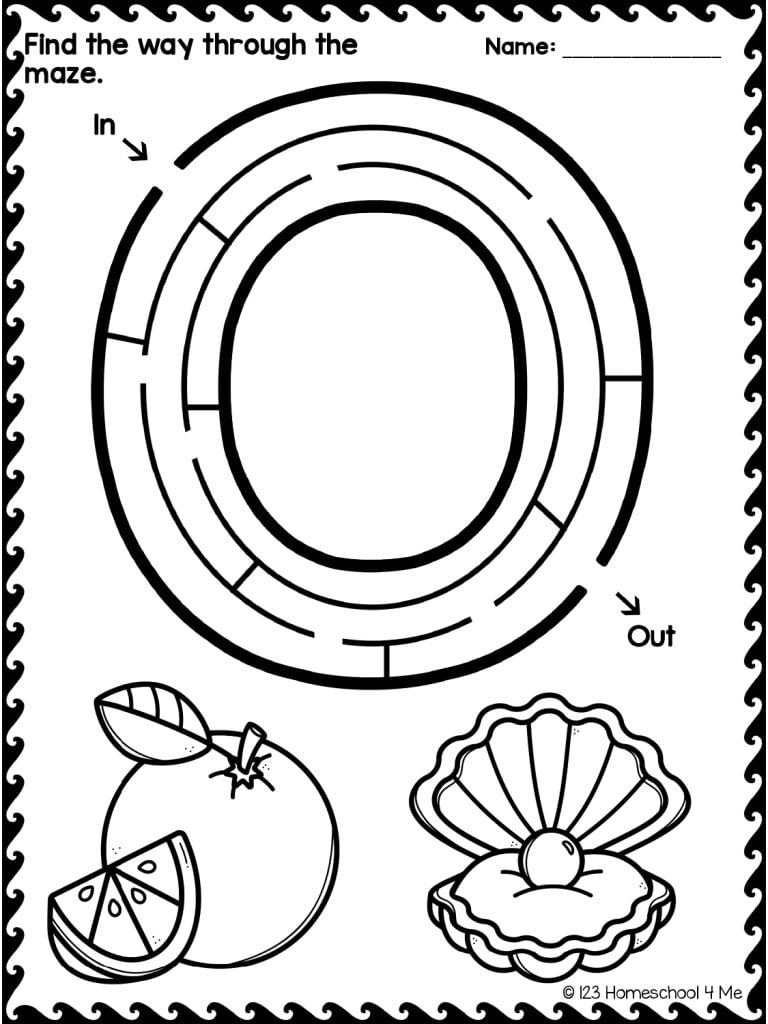 Alphabet Maze Sheet - Free Worksheets for Kindergarten