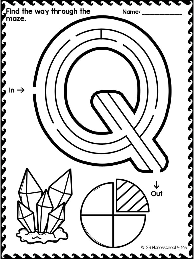 Alphabet Maze Sheet - Free Worksheets for Kindergarten