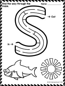 Alphabet Maze Sheet - Free Worksheets for Kindergarten
