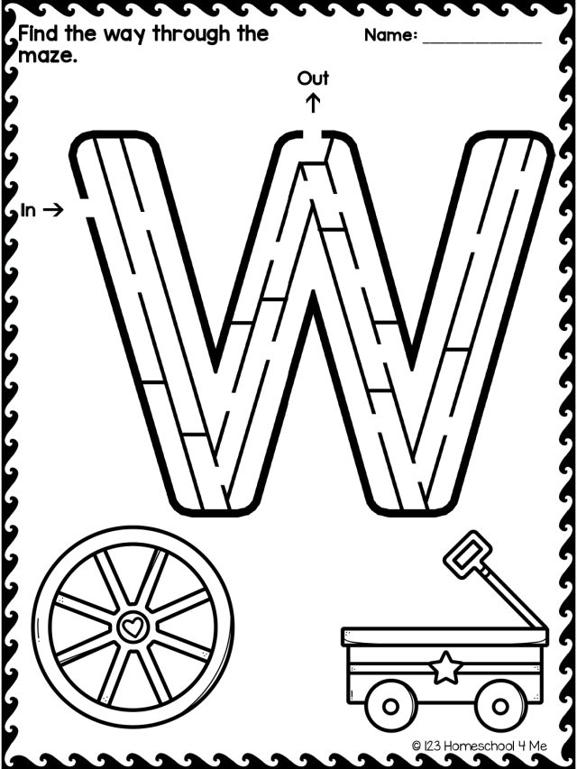 Alphabet Maze Sheet - Free Worksheets for Kindergarten