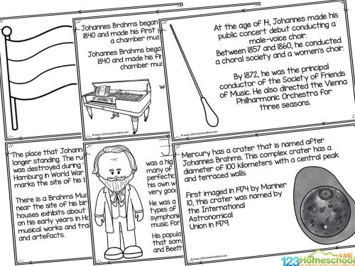 Johannes Brahms for Kids - Read, Color & Learn Mini Books