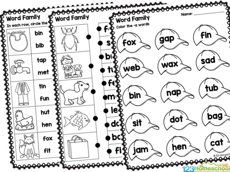 Word Family Worksheets