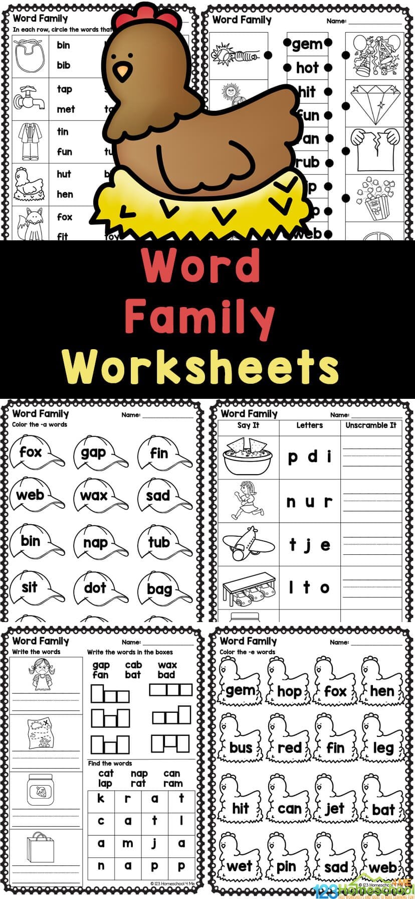 Word Family Worksheets