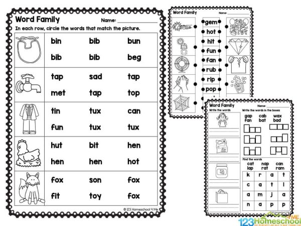 Word Family Worksheets