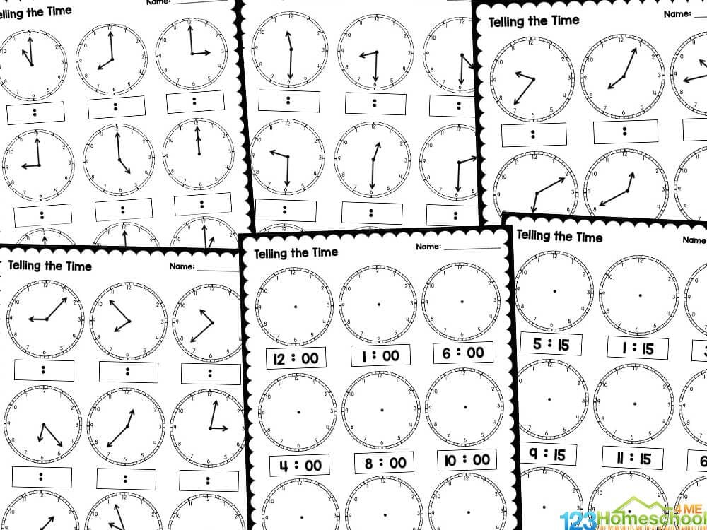 Learning Time Worksheets - Free Practice Telling Time