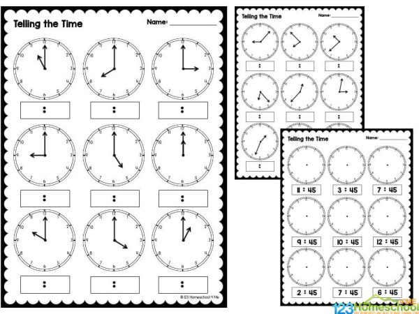Learning Time Worksheets - Free Practice Telling Time
