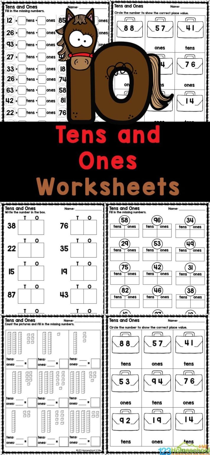 Tens and Ones Worksheets PDF