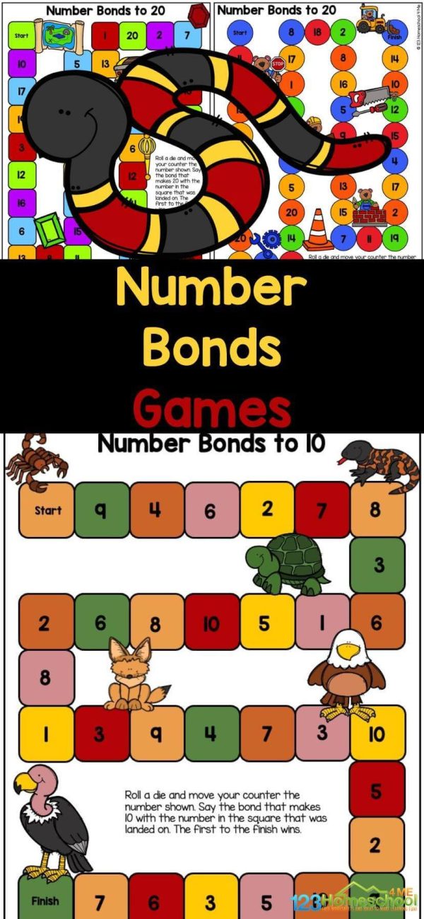 FREE Number Bonds to 10 Worksheets for Kindergarten