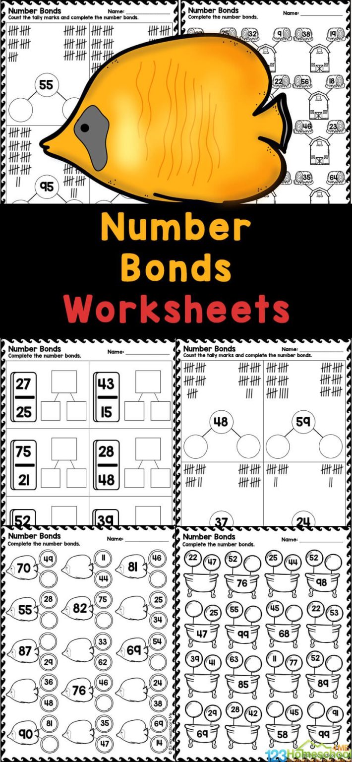 FREE Number Bonds to 10 Worksheets for Kindergarten