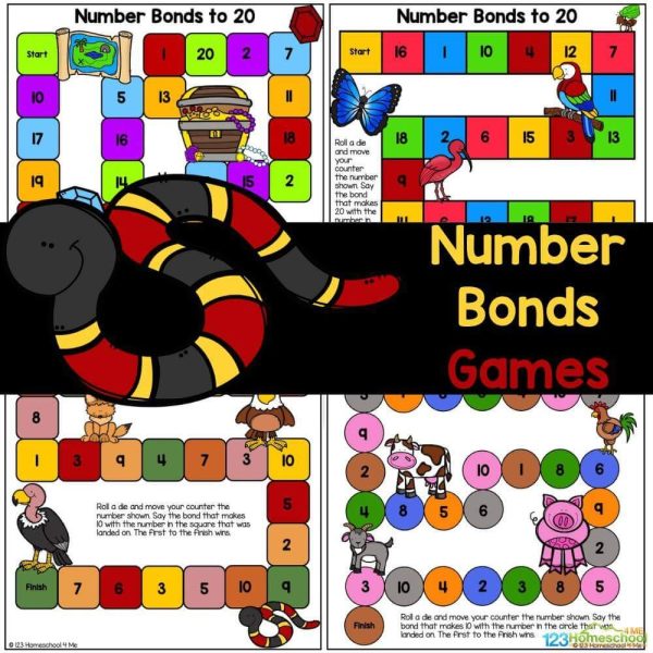 Number Bonds to 10 and 20 Games - Free Printables for K / 1