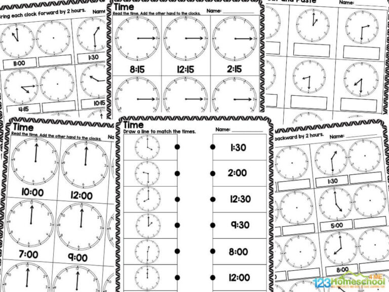 FREE Telling the Time Worksheets - Analog Clock Practice