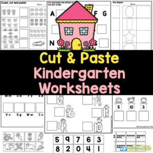 FREE Printable Cut and Paste Kindergarten Worksheets
