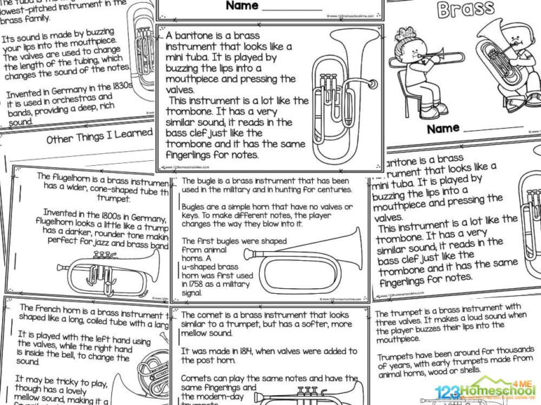 Brass Instruments for Kids Mini-Book