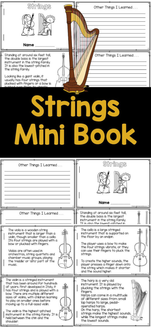 String Instruments for Kids Mini-Book