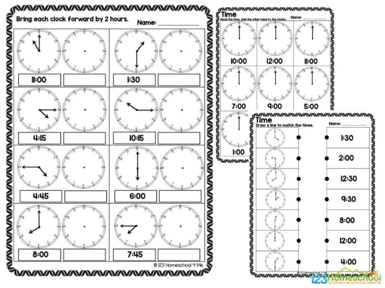 FREE Telling the Time Worksheets - Analog Clock Practice