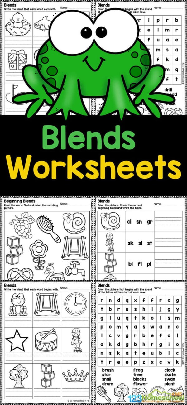Free Printable Blends Flashcards